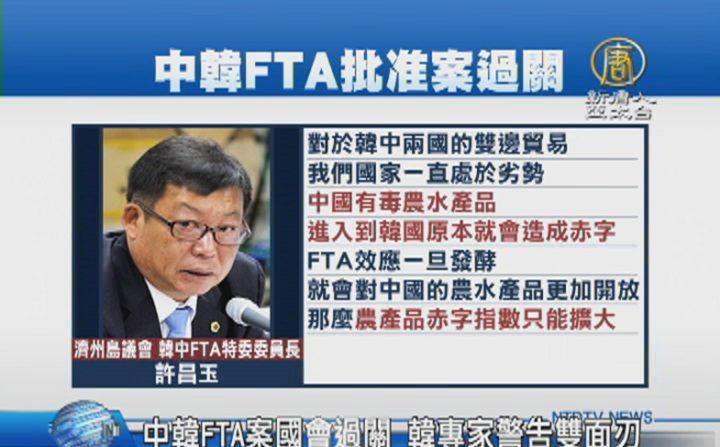 한중 FTA, 한국에겐 양날의 칼 | NTD Korea